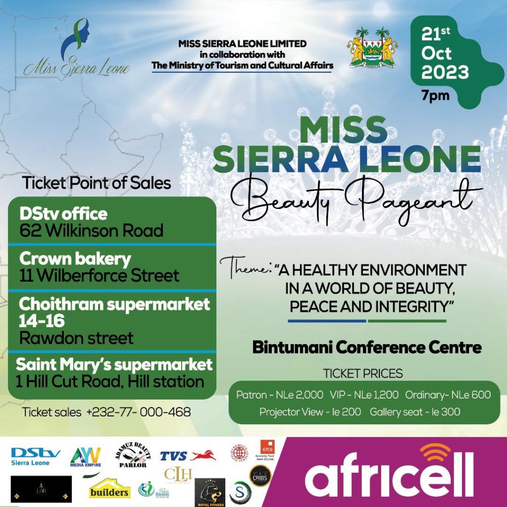 Miss Sierra Leone Limited Announces Ticket Point of Sales - Salone Messenger